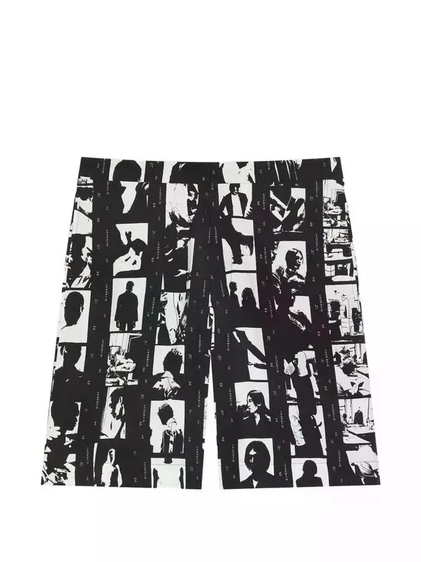 Givenchy Photographic Print Tailored Shorts - Black