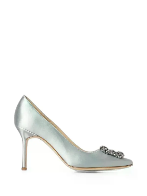 Manolo Blahnik Hangisi Jewel-buckle Pumps - Blue