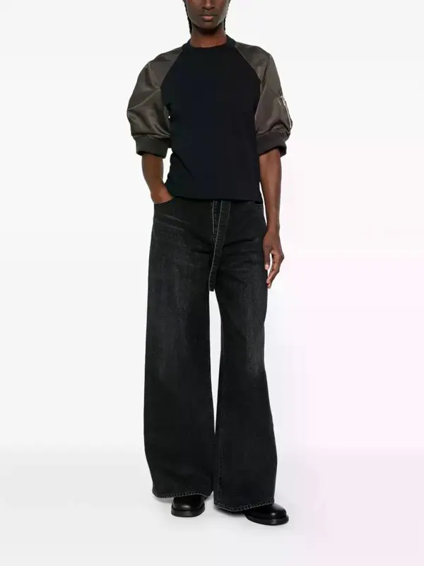 Sacai Panelled Raglan-sleeve T-shirt - Blue
