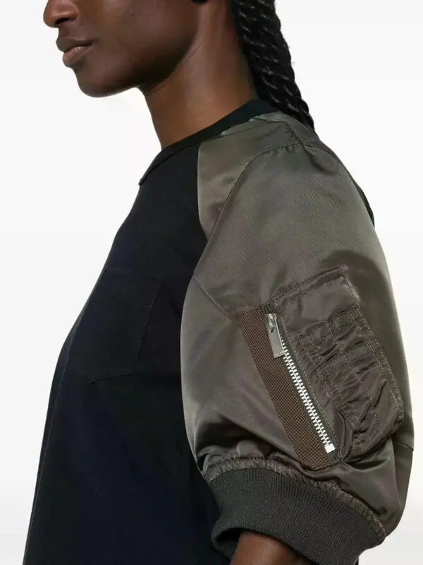 Sacai Panelled Raglan-sleeve T-shirt