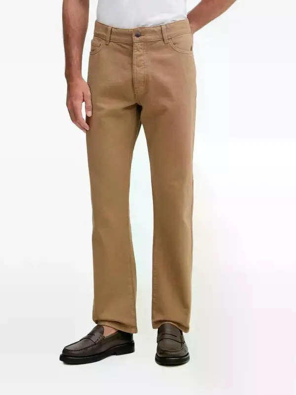 BENETTON Straight-leg Logo-patch Trousers - Brown