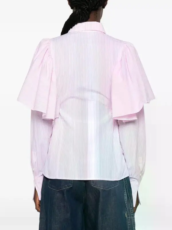 JIJIL Striped Ruffle Shirt