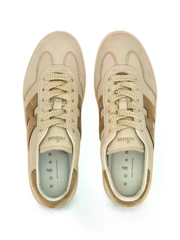 Hogan Paneled Suede Sneakers - Neutrals