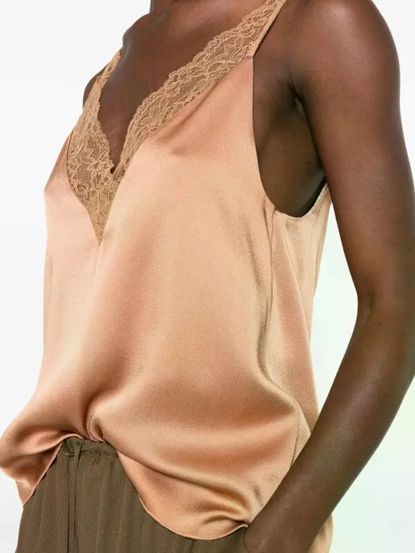 FORTE_FORTE Lace Trim Camisole Top