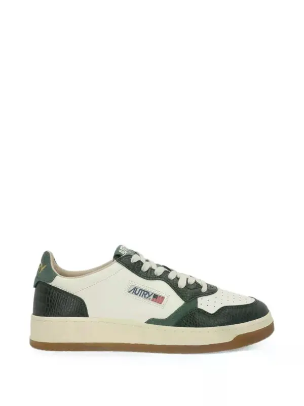 AUTRY Medalist Crocodile-embossed Leather Sneakers - White