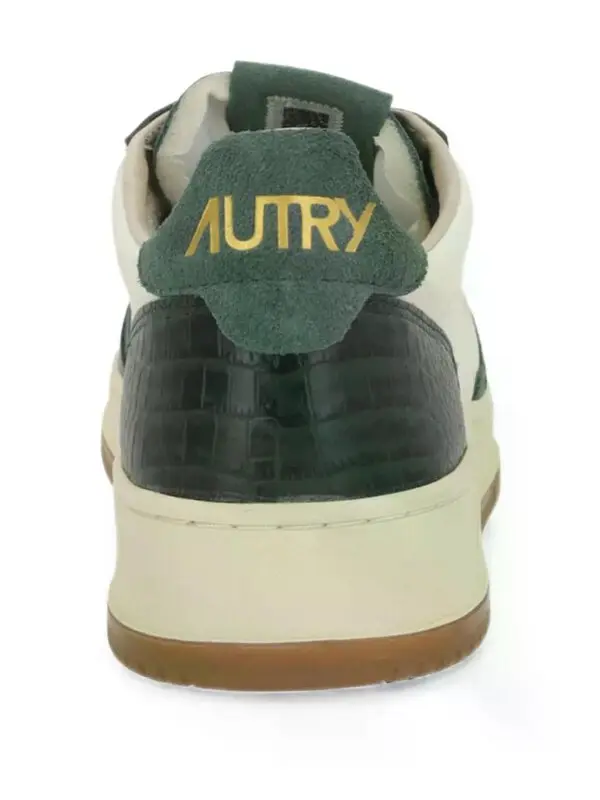AUTRY Medalist Crocodile-embossed Leather Sneakers - White