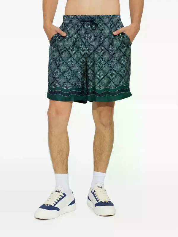 Casablanca Radiating Monogram Silk Deck Shorts
