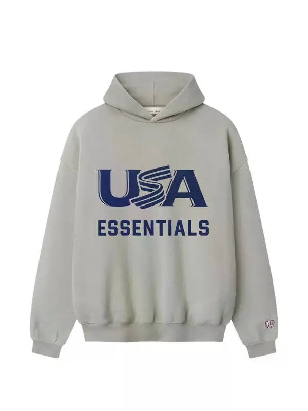 Fear Of God Logo-print Hoodie - Grey