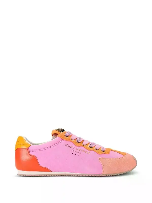 Kurt Geiger Islington Crystal-embellished Eagle Head Sneakers - Pink