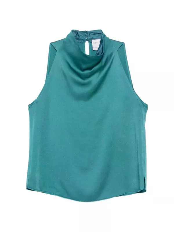 FORTE_FORTE High-neck Sleeveless Top - Blue