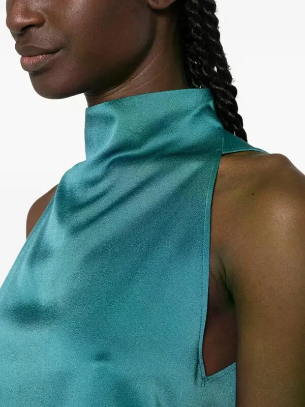 FORTE_FORTE High-neck Sleeveless Top - Blue