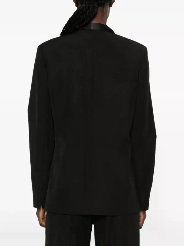 FORTE_FORTE Satin-trim Shawl-lapel Blazer