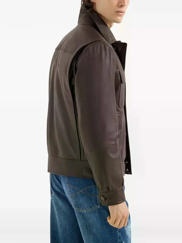 Brunello Cucinelli Nappa Leather Outerwear Jacket With Thermore® Padding