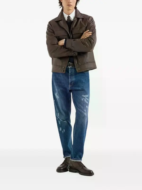 Brunello Cucinelli Nappa Leather Thermore® Padded Outerwear Jacket