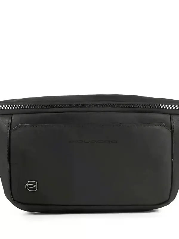 PIQUADRO Logo-plaque Zip-fastening Belt Bag - Black
