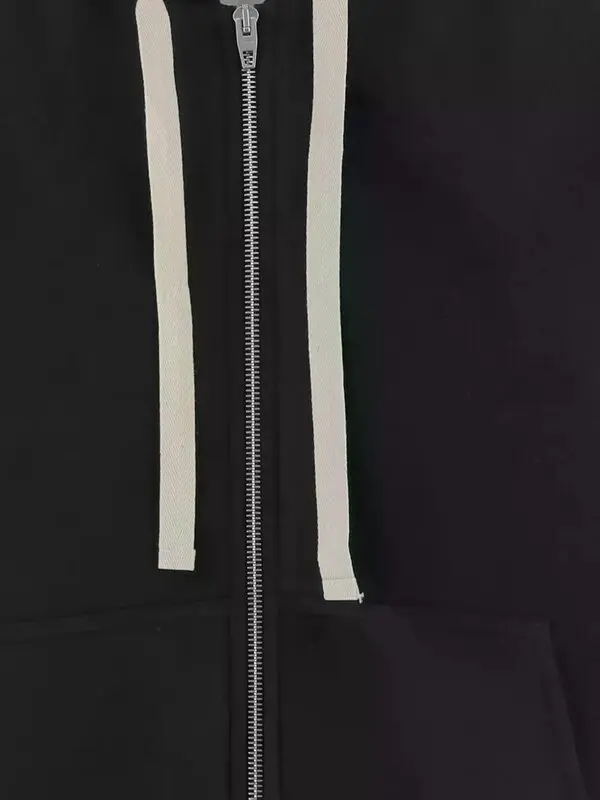 JIL SANDER Zip-up Drawstring Hoodie - Black