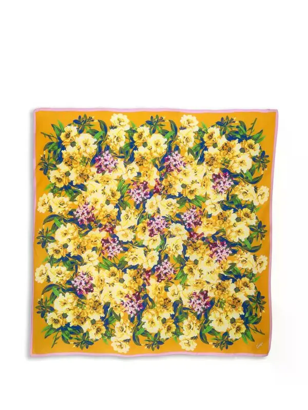 Kenzo Floral-print Scarf - Yellow