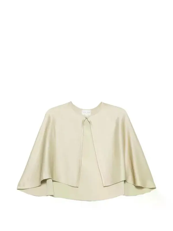 FORTE_FORTE Satin Finish Cape Top - Green