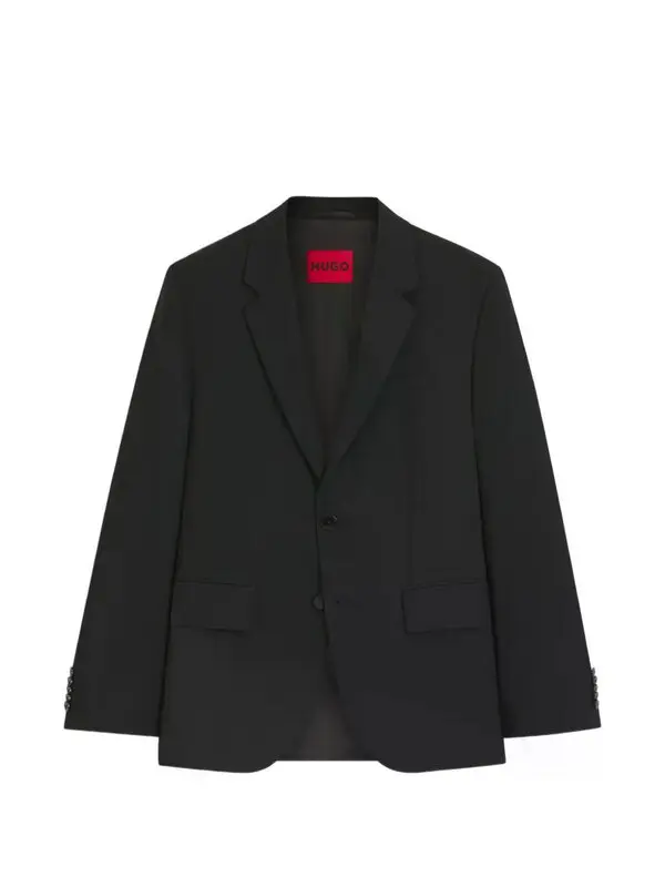 Hugo Notched-lapel Single-breasted Blazer - Black