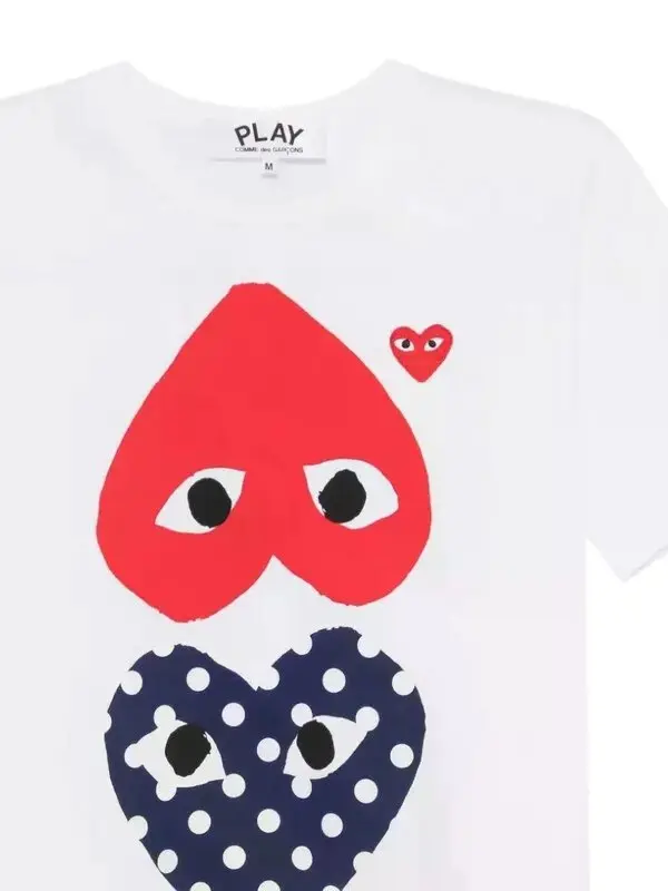 Comme Des Garçons Heart Print Polka Dot T-shirt