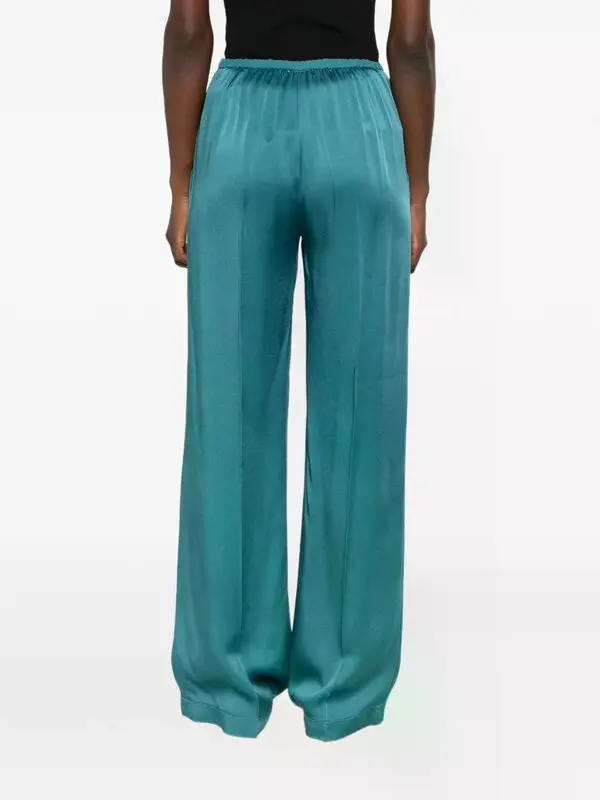 FORTE_FORTE Jade Satin Finish Wide Leg Trousers - Blue