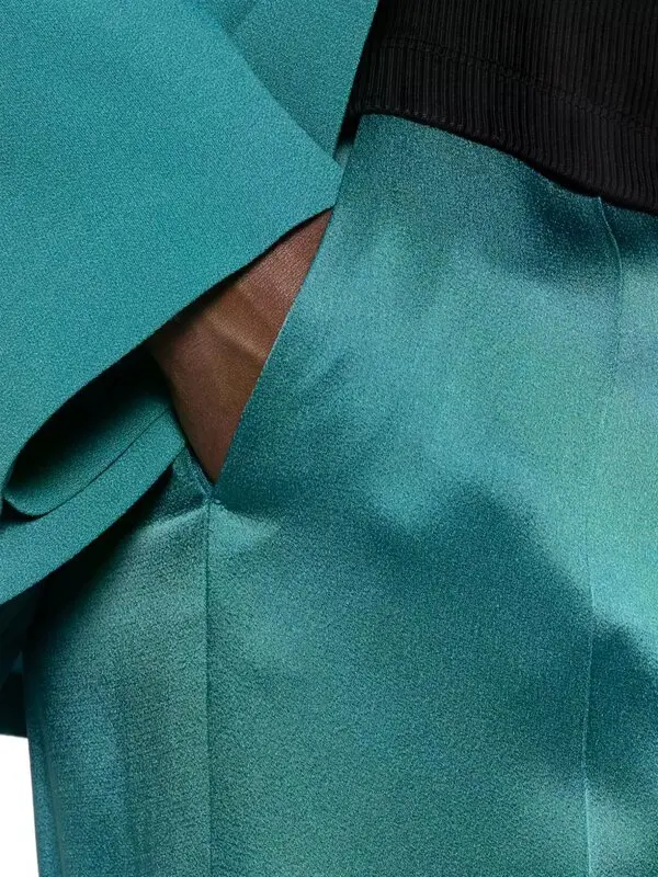 FORTE_FORTE Jade Satin Finish Wide Leg Trousers - Blue