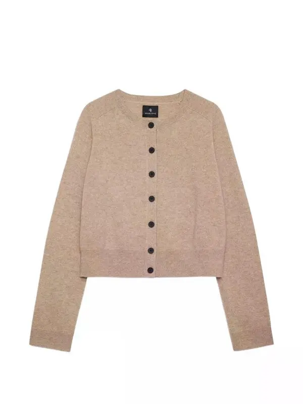ANINE BING Joye Cardigan In Stone Melange - Neutrals