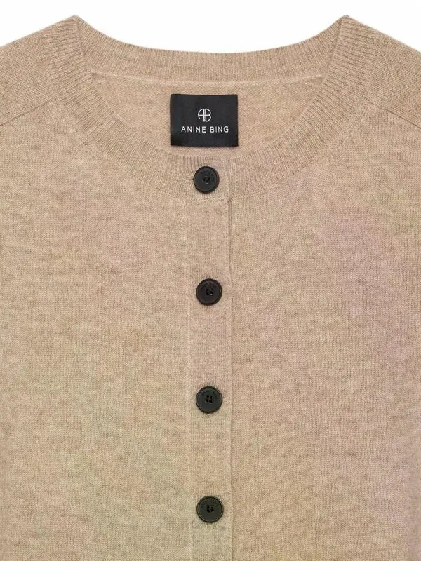 ANINE BING Joye Cardigan In Stone Melange - Neutrals
