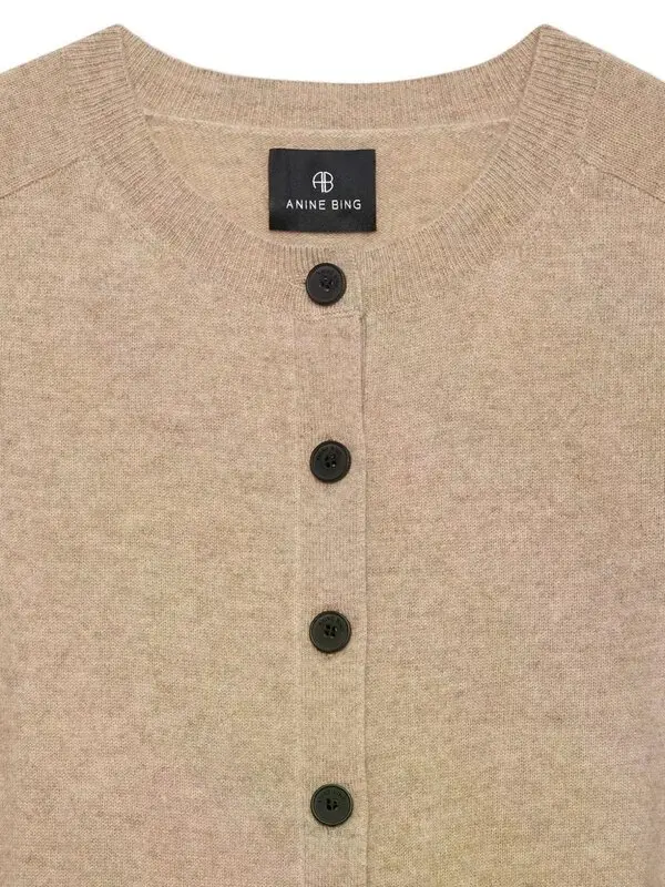 ANINE BING Joye Cardigan In Stone Melange - Neutrals