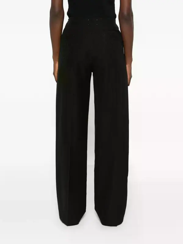 FORTE_FORTE Satin-trimmed Wide-leg Trousers