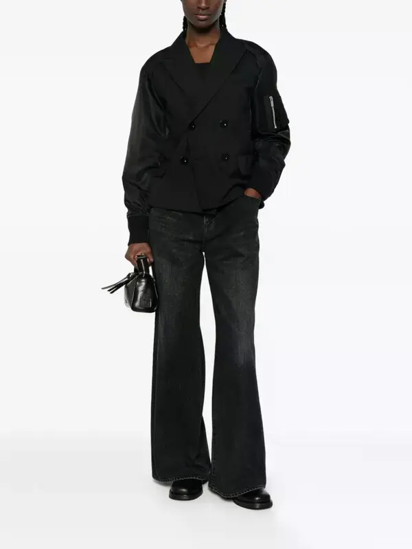 Sacai Belted Wide-leg Jeans - Black