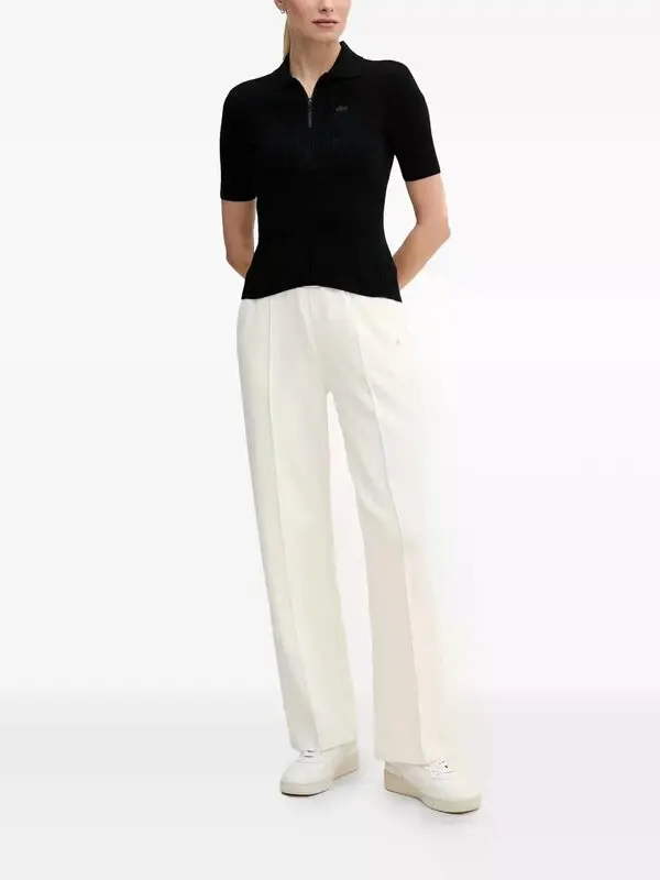 Lacoste Ribbed-knit Half-zip Polo Top