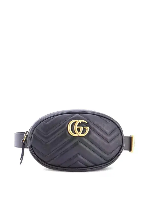 Gucci Gg Marmont Matelassé Leather Belt Bag - Black