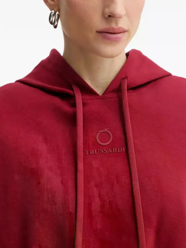 TRUSSARDI Embroidered Logo Drawstring Hoodie