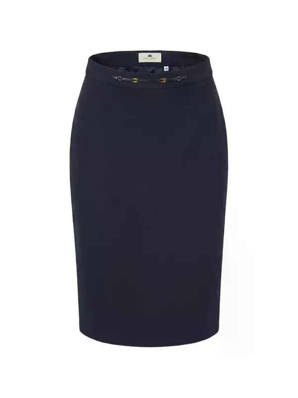Elisabetta Franchi High-waist Midi Pencil Skirt With Chain Detail - Blue