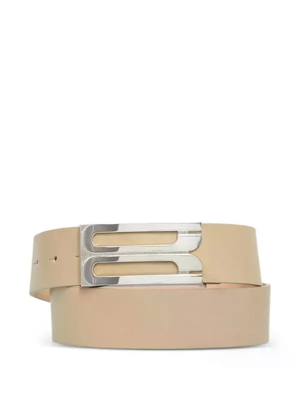 Victoria Beckham Buckled Leather Belt - Neutrals