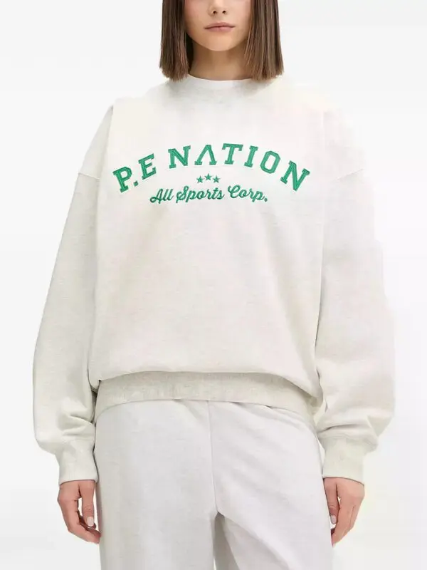 P.E Nation Logo Embroidered Sweatshirt - Grey