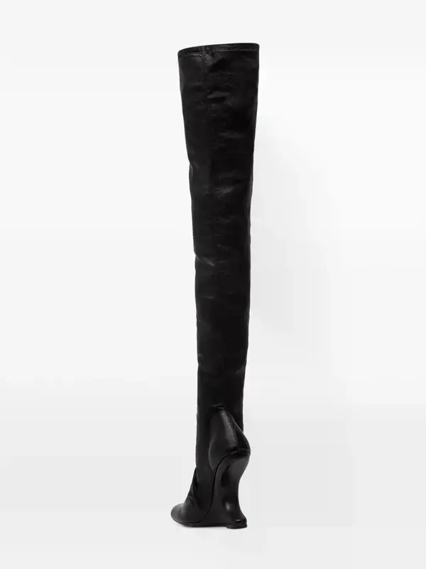 Rick Owens Thigh-high Sculptural Heel Open-toe Boots