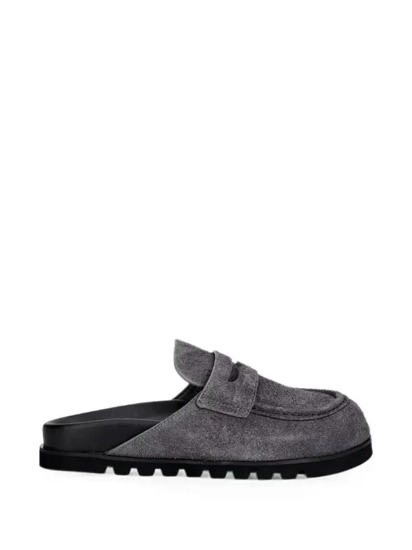 NAKED WOLFE Cord Suede Penny-slot Mules - Grey