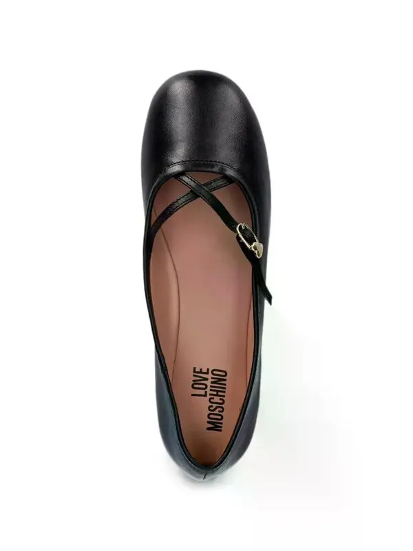 Moschino Crossover Strap Ballet Flats