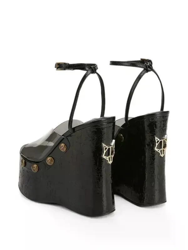 NAKED WOLFE Tiger-lilly Wedge Pumps - Black