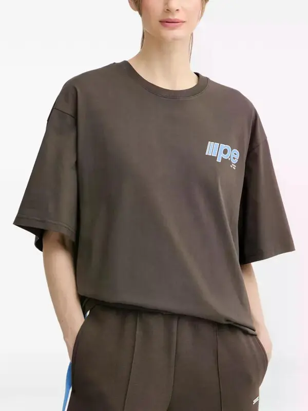P.E Nation Logo Print T-shirt - Brown