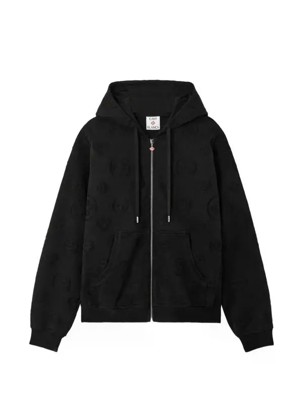 Casablanca Monogram-print Zip-up Hoodie