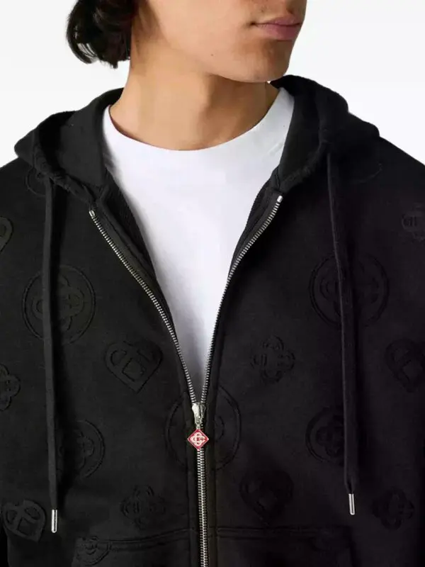 Casablanca Monogram-print Zip-up Hoodie