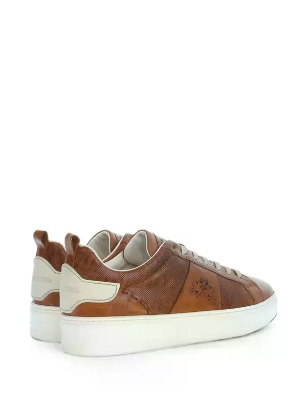 LA MARTINA Cupsole Leather Sneakers With Perforated Panels
