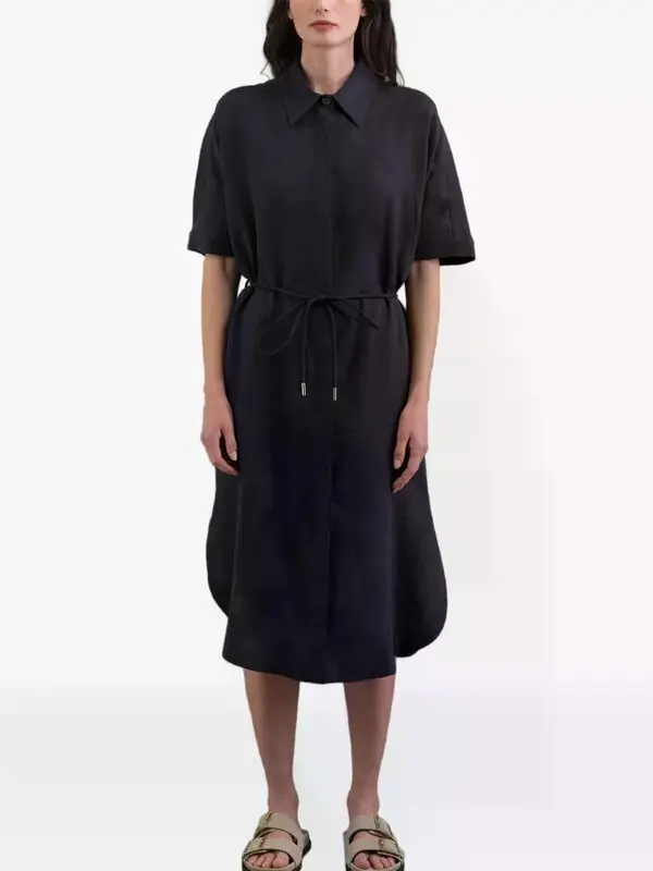 MOORER Linai-glx Belted Midi Dress
