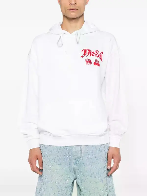 DIESEL® Logo Detail Drawstring Hoodie