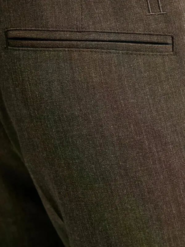 LES DEUX Logo-embroidered Pressed-crease Trousers