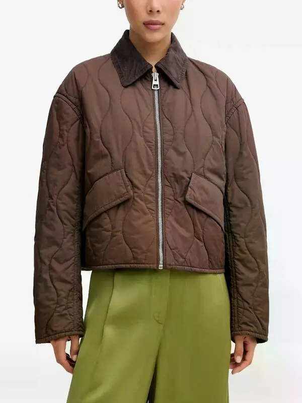 Marc O'polo Quilted Jacket With Corduroy Collar