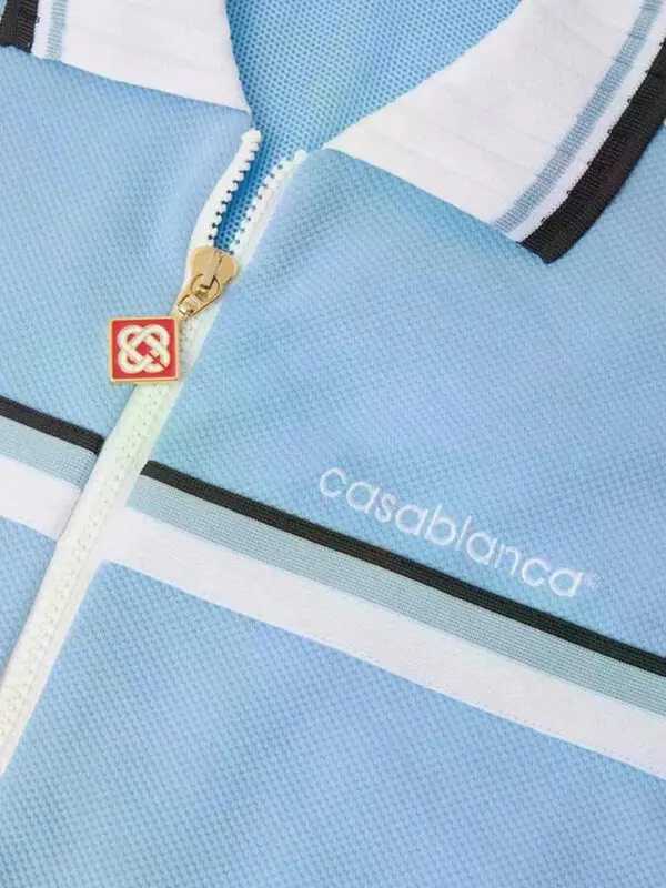 Casablanca Stripe-detail Zip-up Sweatshirt - Blue